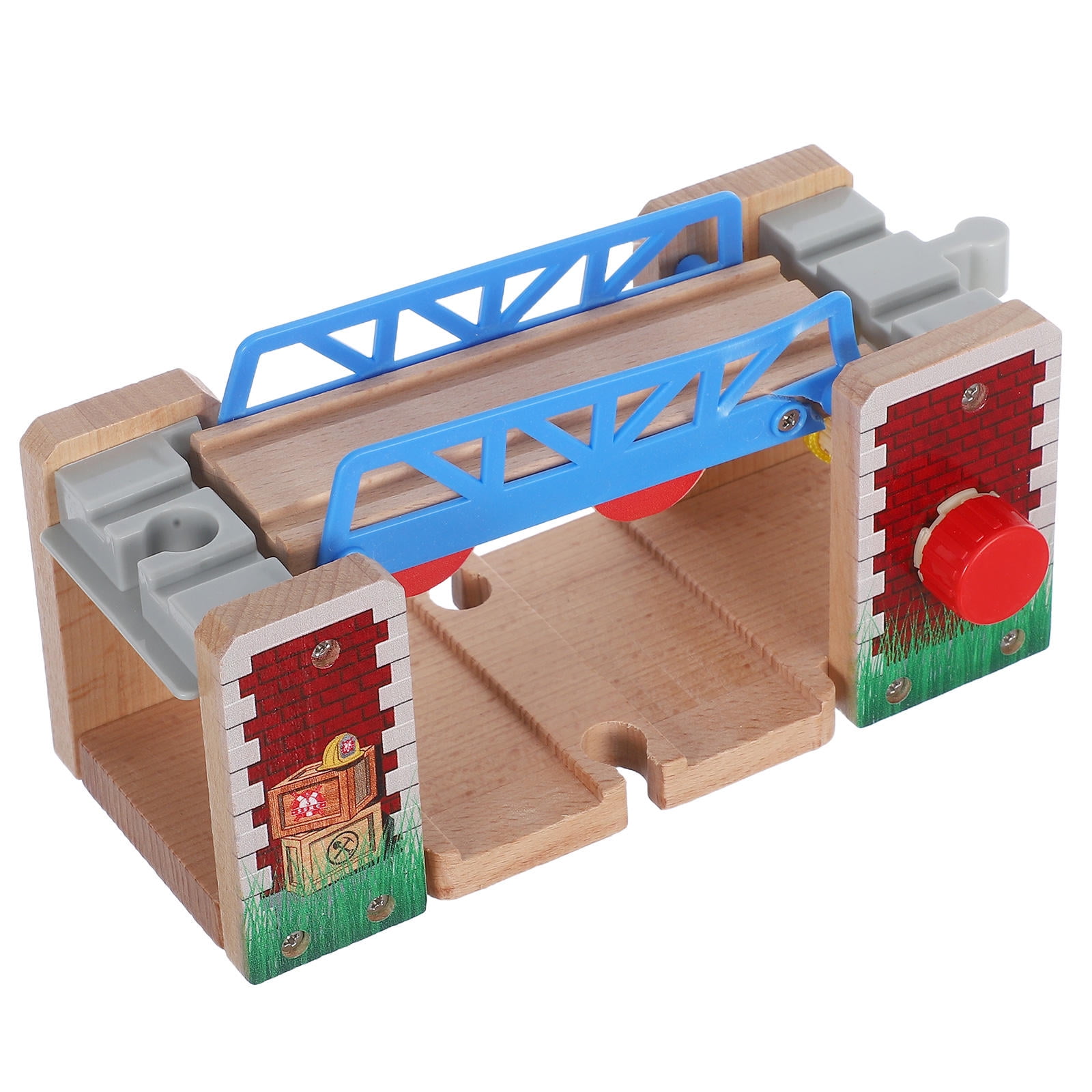 OUNONA Wood Train Bridge for Playtime Development with Lifting Feature ...