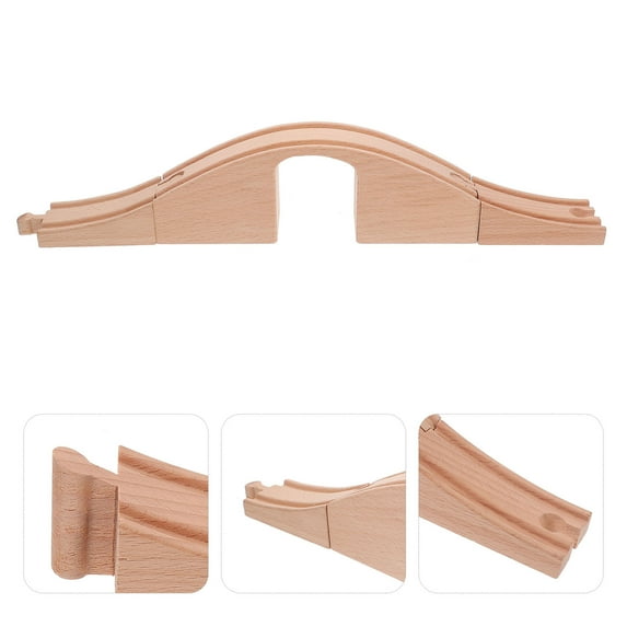OUNONA Wood Train Track Bridge for Playing Khaki Color and Easy to ...