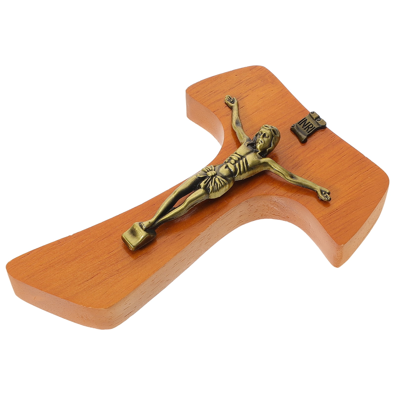 OUNONA Wood Wall Hanging Cross Decor Wood Crafted Cross Hand Carved ...