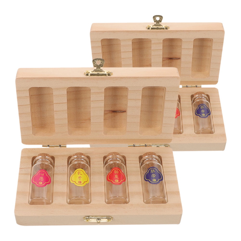 OUNONA Wooden Baby Keepsake Box For Fetal Hair And Teeth Diy Keepsake ...