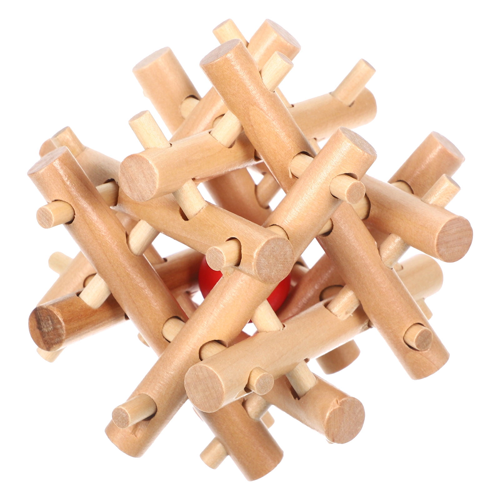 OUNONA Wooden Brain Teasing Puzzle Wooden Puzzle With Ball Inside ...