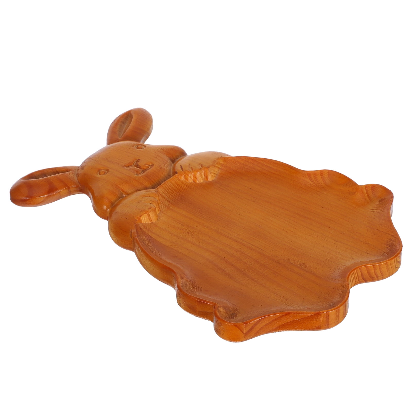 OUNONA Wooden Bunny Shaped Food Serving Tray Rabbit Shaped Charcuterie ...