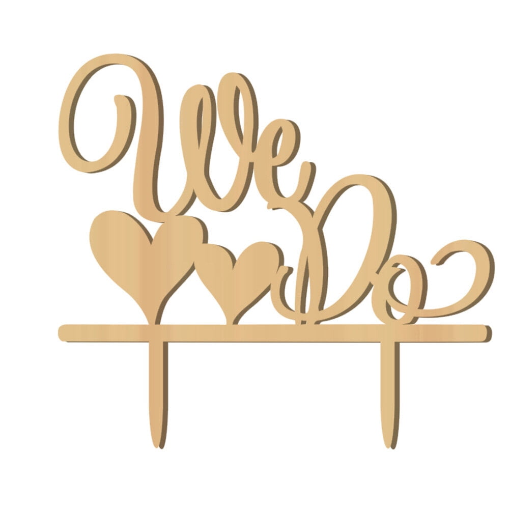 OUNONA Wooden Cake Topper for Wedding Decorations with Natural Wood ...