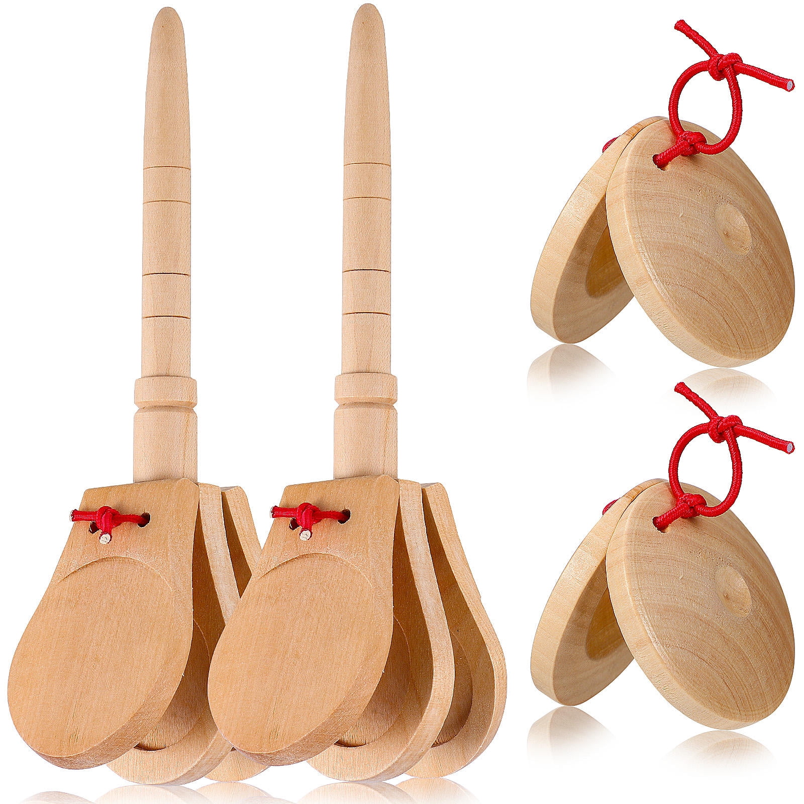 OUNONA Wooden Castanets for Kids Playing Portable Percussion ...