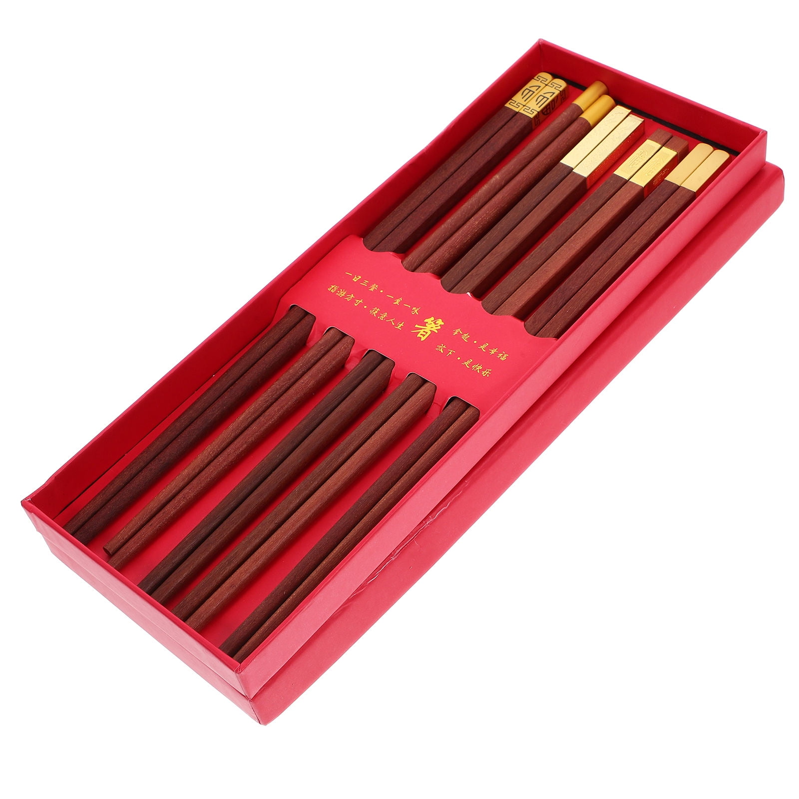 OUNONA Wooden Chopsticks Set with Intricate Designs for Eating Made of ...