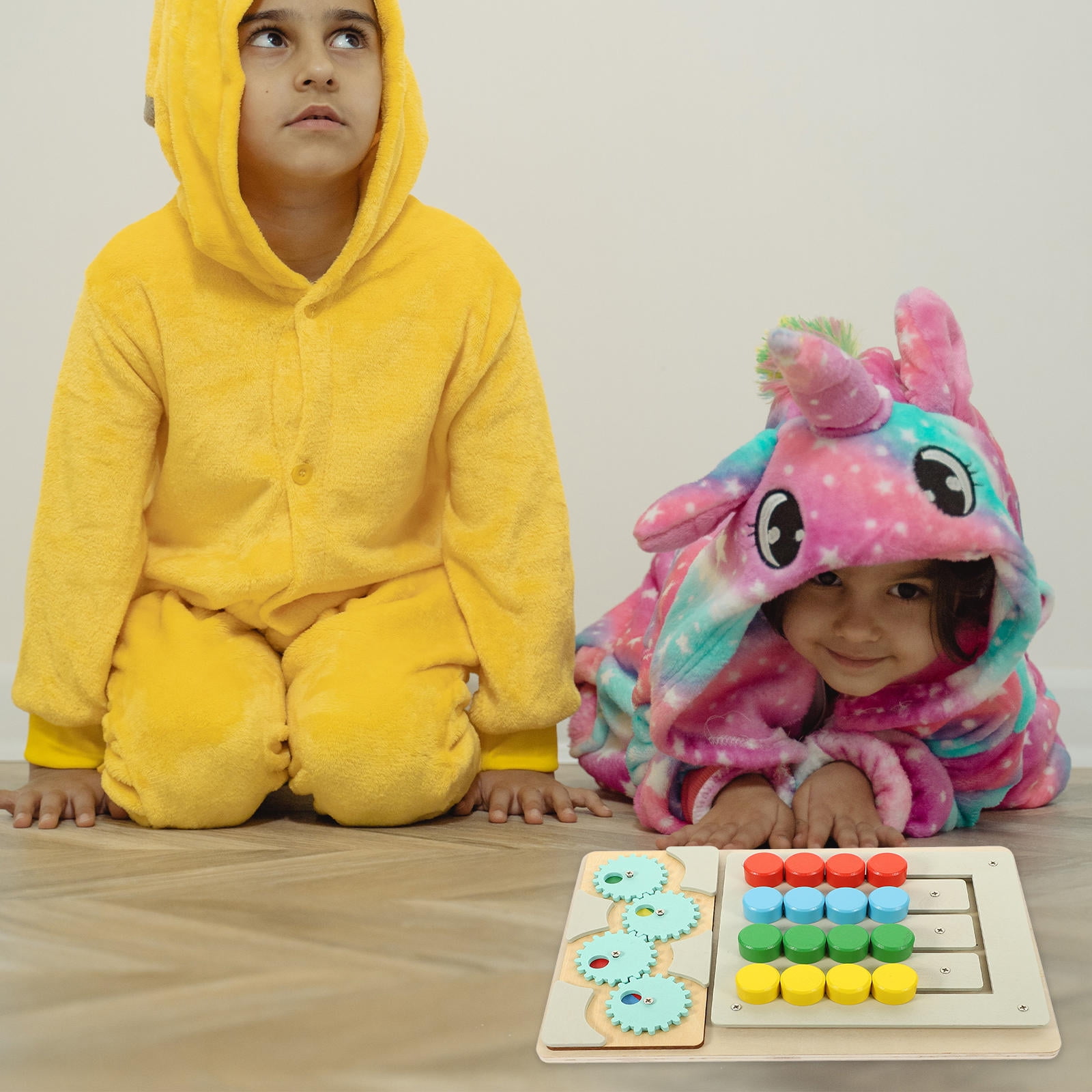 OUNONA Wooden Color Matching Game Board for Kids Playing Easy to ...