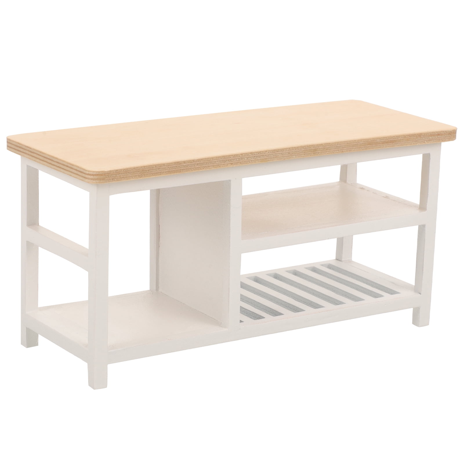 OUNONA Wooden Computer Table Model Miniature Wood Coffee Table Decor ...