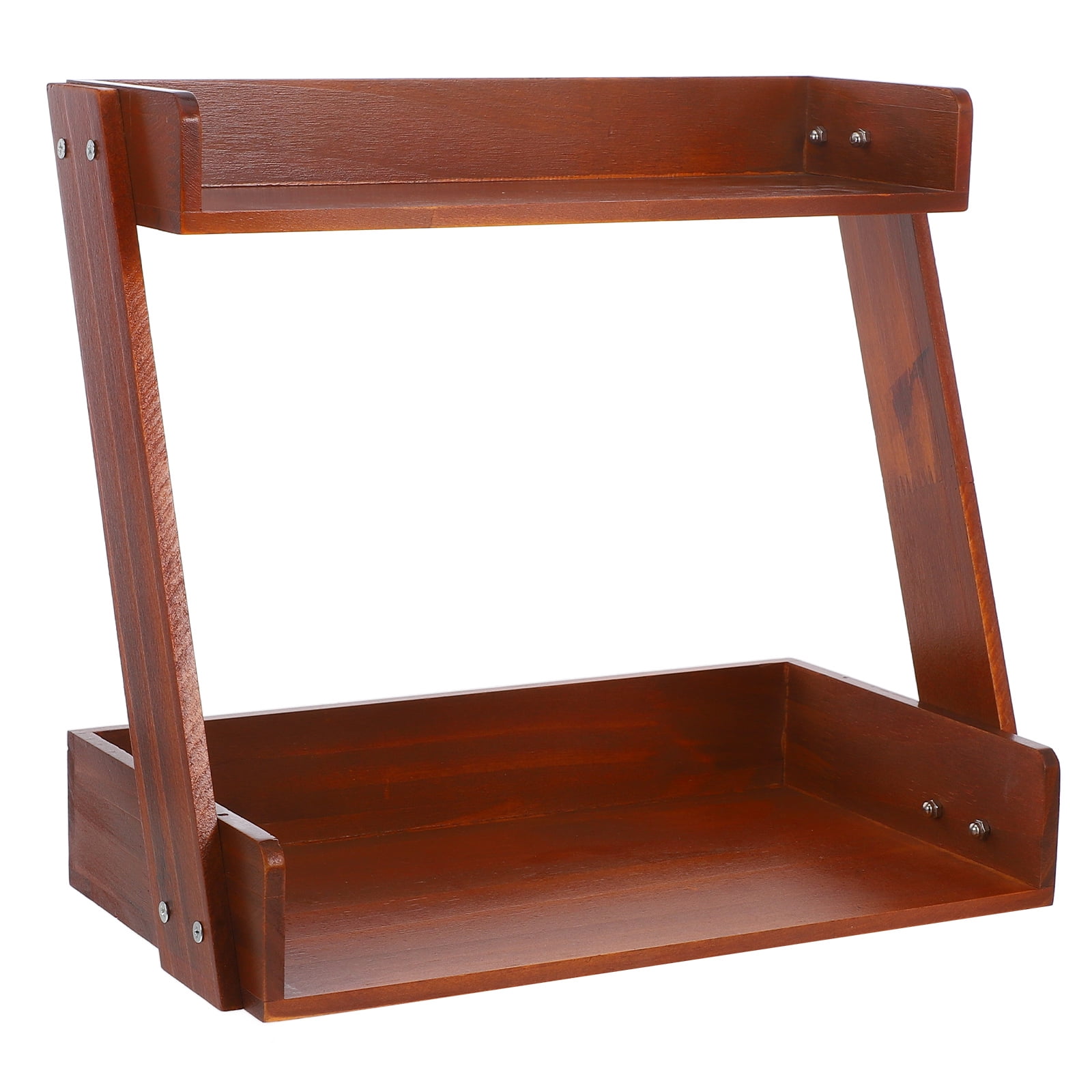 OUNONA Wooden Display Stand for Water Cup Holder 1 Set Wooden Shelf ...