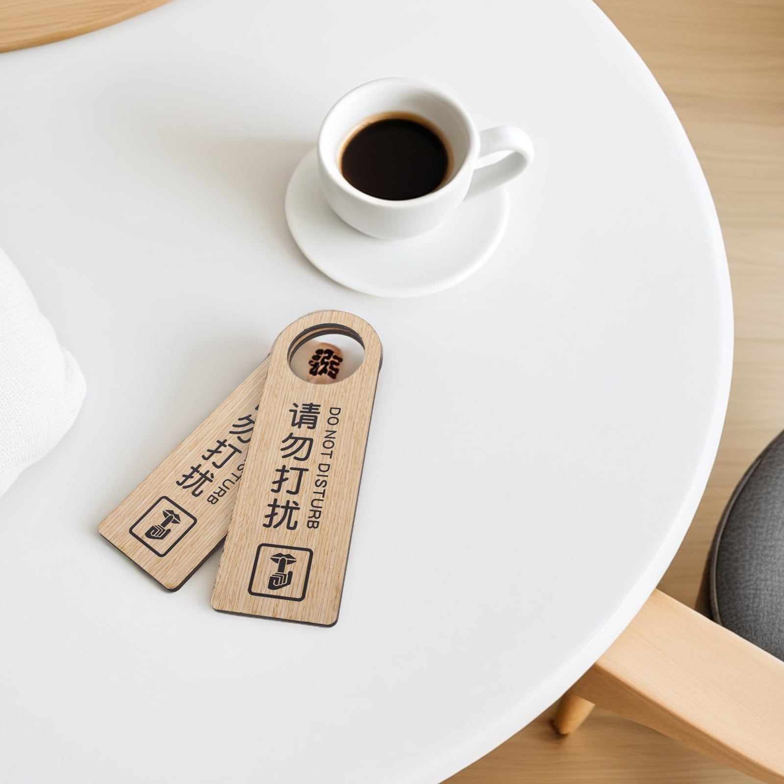 OUNONA Wooden Double Sided Door Hanger Sign for Privacy and ...