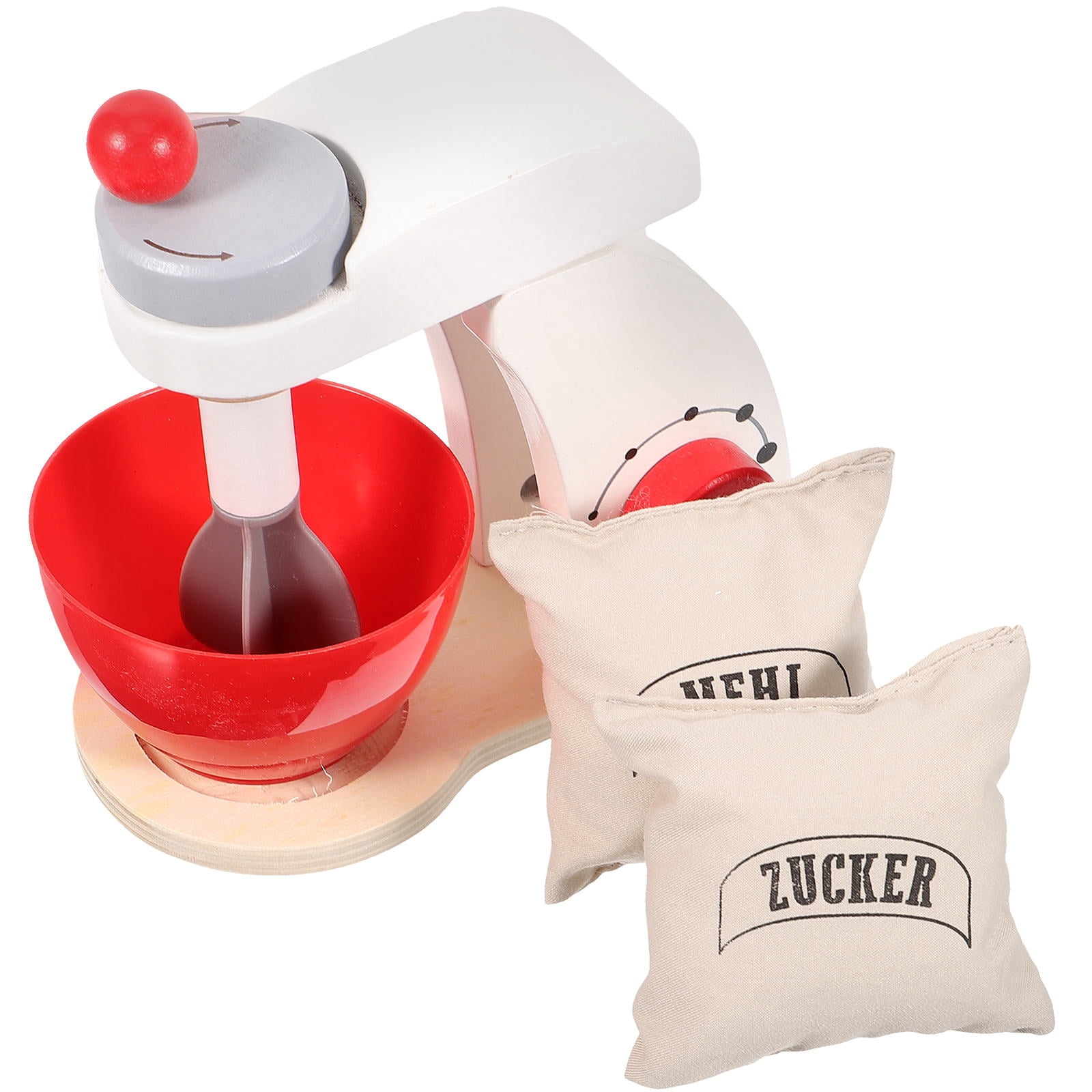 OUNONA Wooden Kitchen Toys Playfully Delicious Mighty Mixer Set for ...