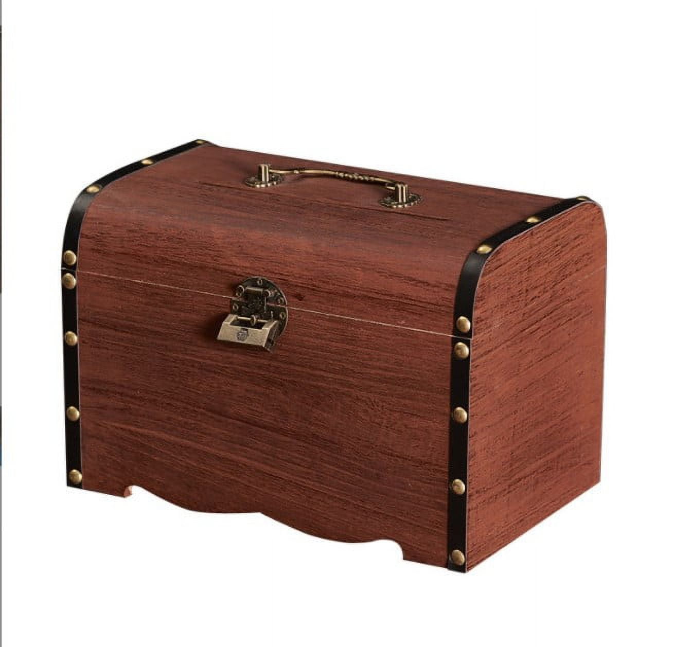 OUNONA Wooden Piggy Bank with Buckle Lock for Daily Use Light Brown ...