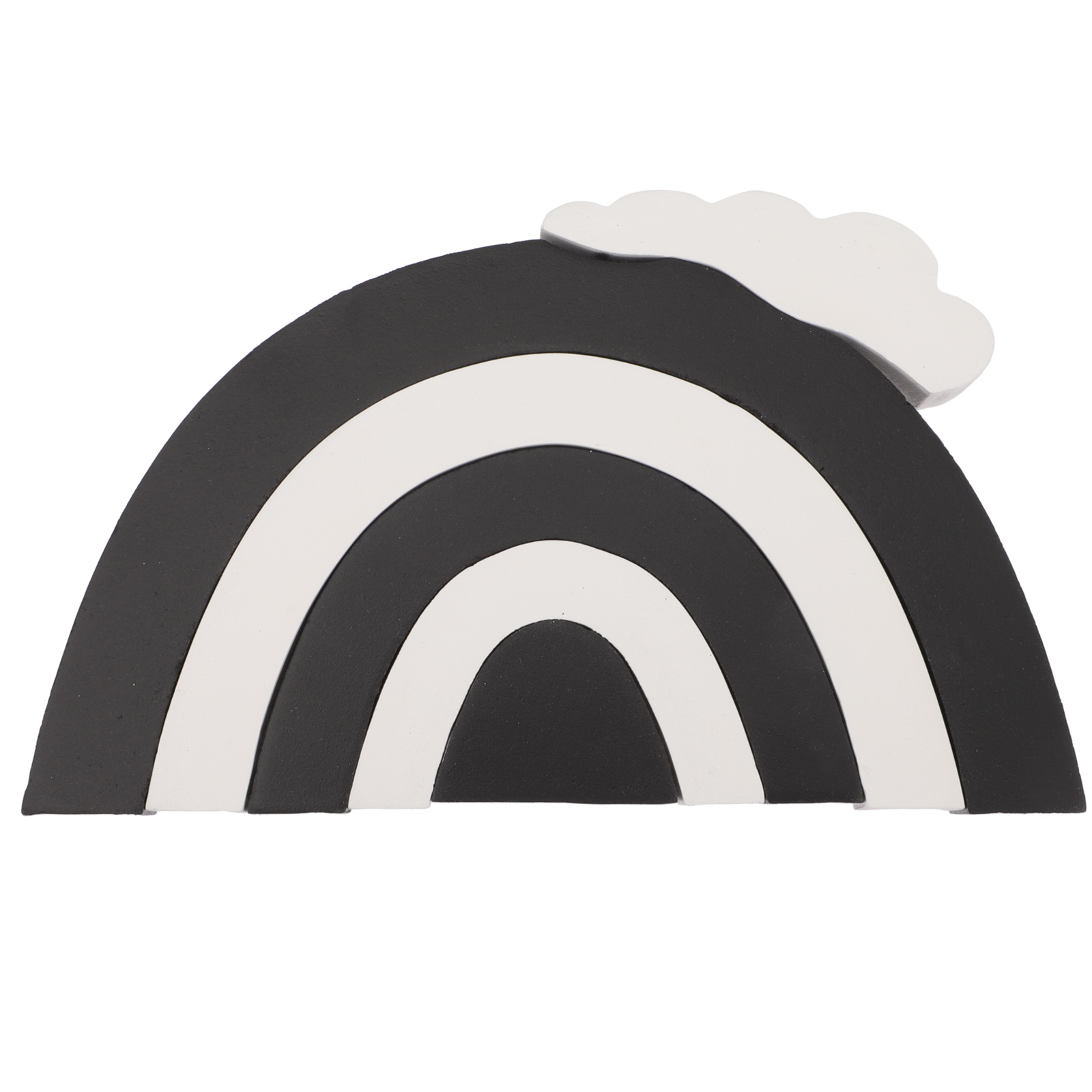 OUNONA Wooden Rainbow Stacking Toy for Kids Made of Timber Black Color ...