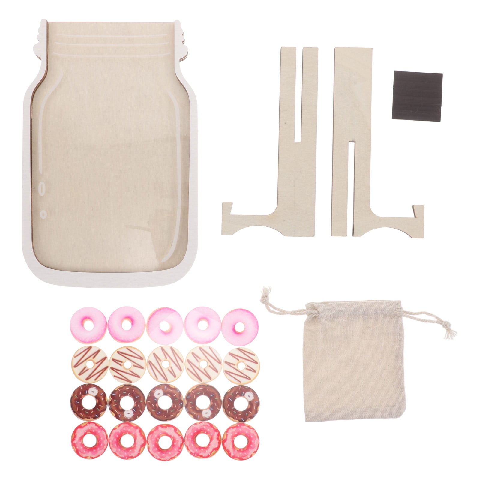 OUNONA Wooden Reward Jar For Kids Donut Incentive Jar Donut Can Reward ...