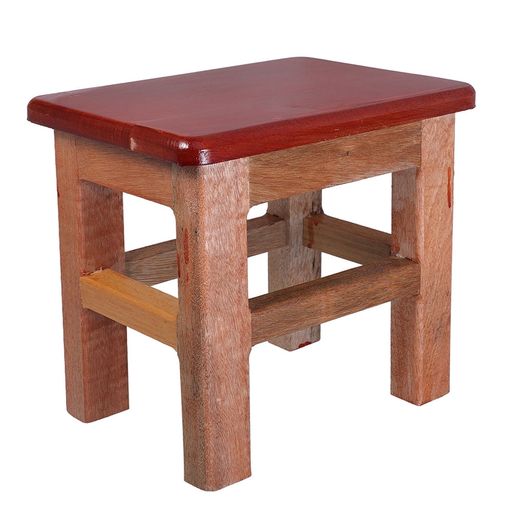 OUNONA Wooden Step Stool Short Foot Stool for Living Room Bedroom and ...