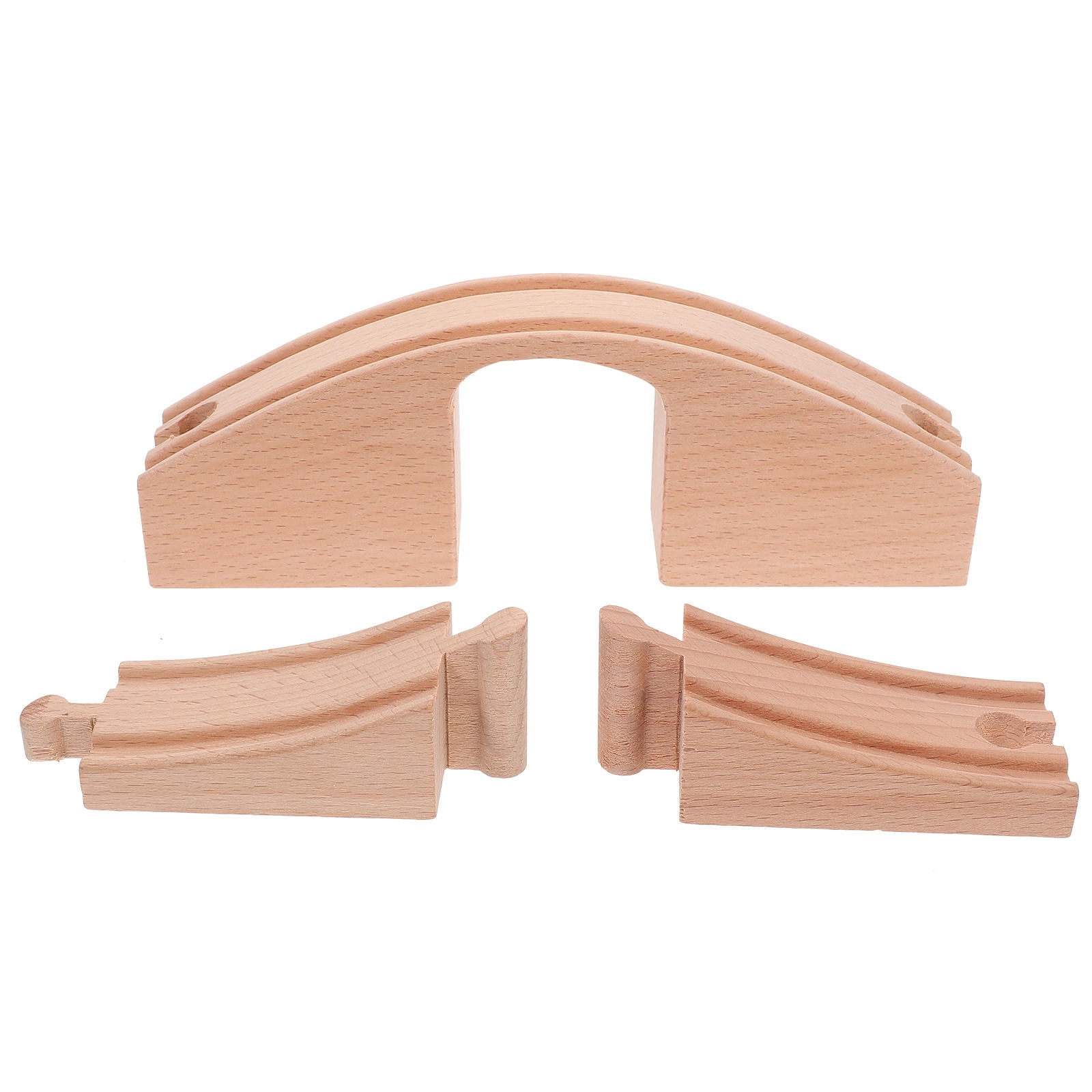 OUNONA Wooden Train Track Bridge for Playing Khaki Color Safe and Fits ...