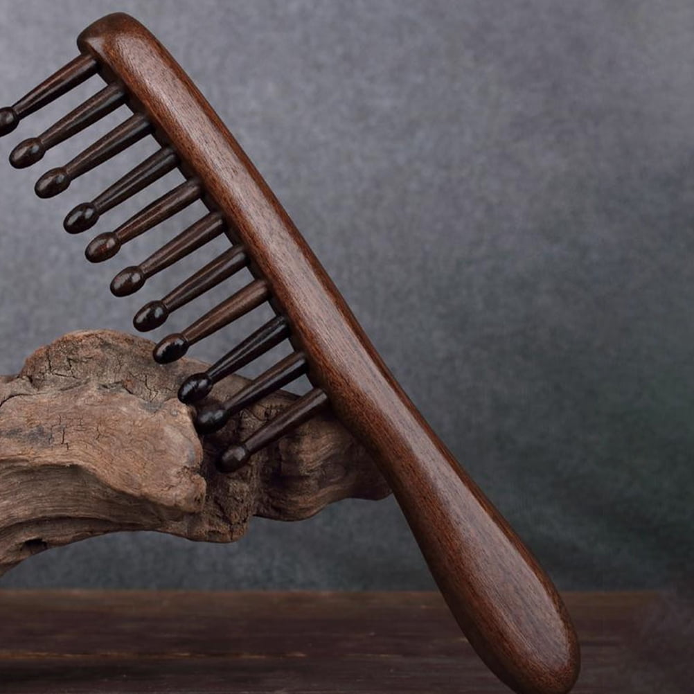 OUNONA Wooden Wide Tooth Comb for Curly Hair Detangler and Scalp ...