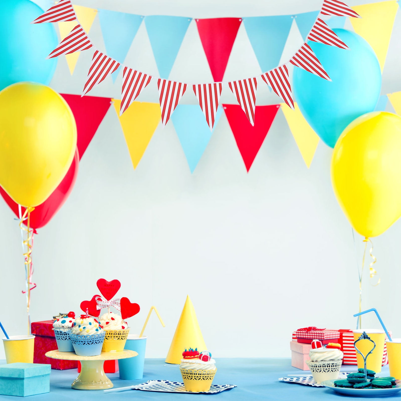 OUNONA Worgeous 5 Strings Circus Bunting Fan Flag Carnival Decoration ...