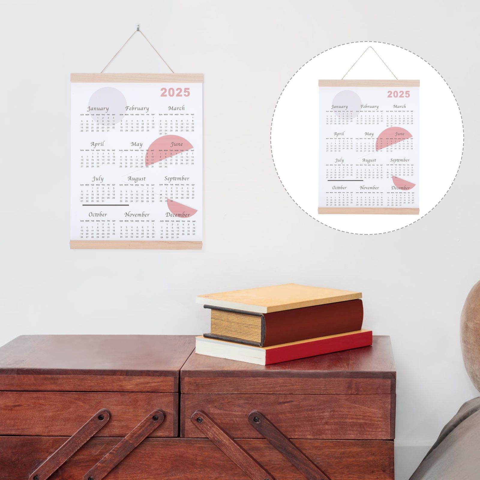 OUNONA Yearly Monthly Wall Calendar 2025 Hanging Calendar Office Note ...