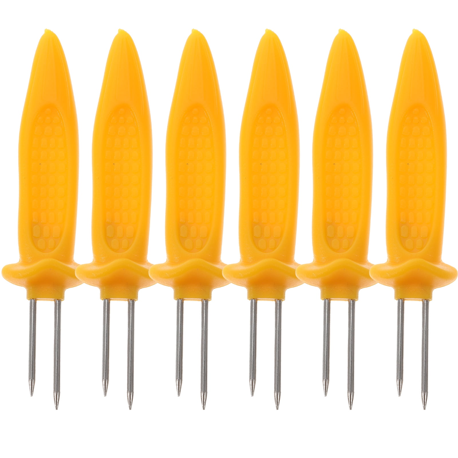 OUNONA Yellow Corn Forks with Stainless for Grilling 12 Pieces ...
