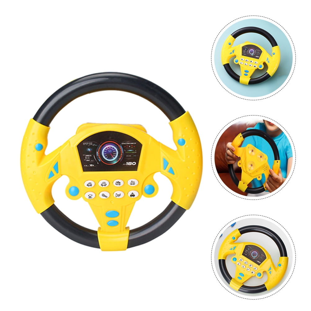 OUNONA Yellow Portable Driving Simulator for Kids with Realistic ...