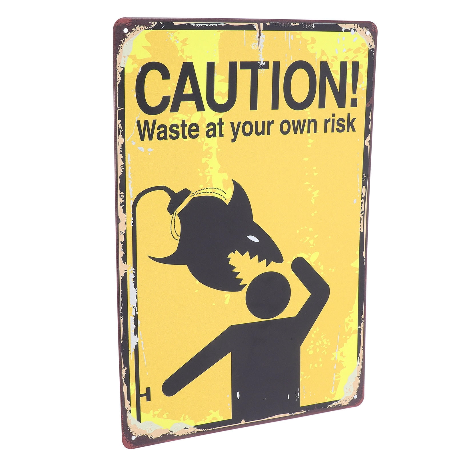 OUNONA Yellow Safety Warning Sign for Decoration Metal Iron Lightweight ...