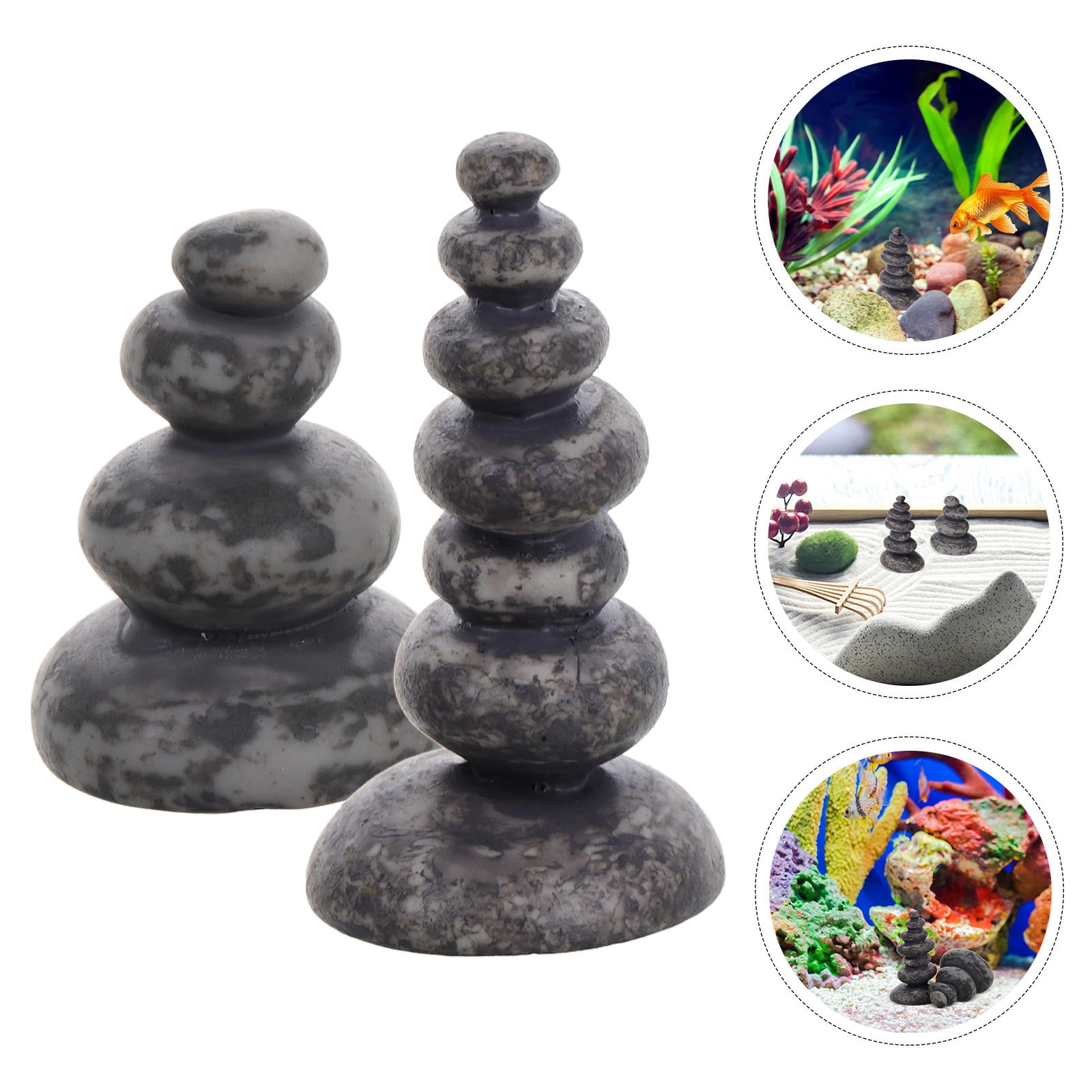 OUNONA Zen Stacking Stones 20pcs Vintage Resin Design for Meditation ...