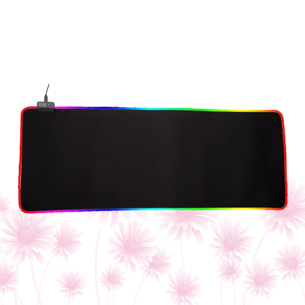 OUNONA RGB Gamer Desk Mat with Rubber Base and Light Mode Control ...
