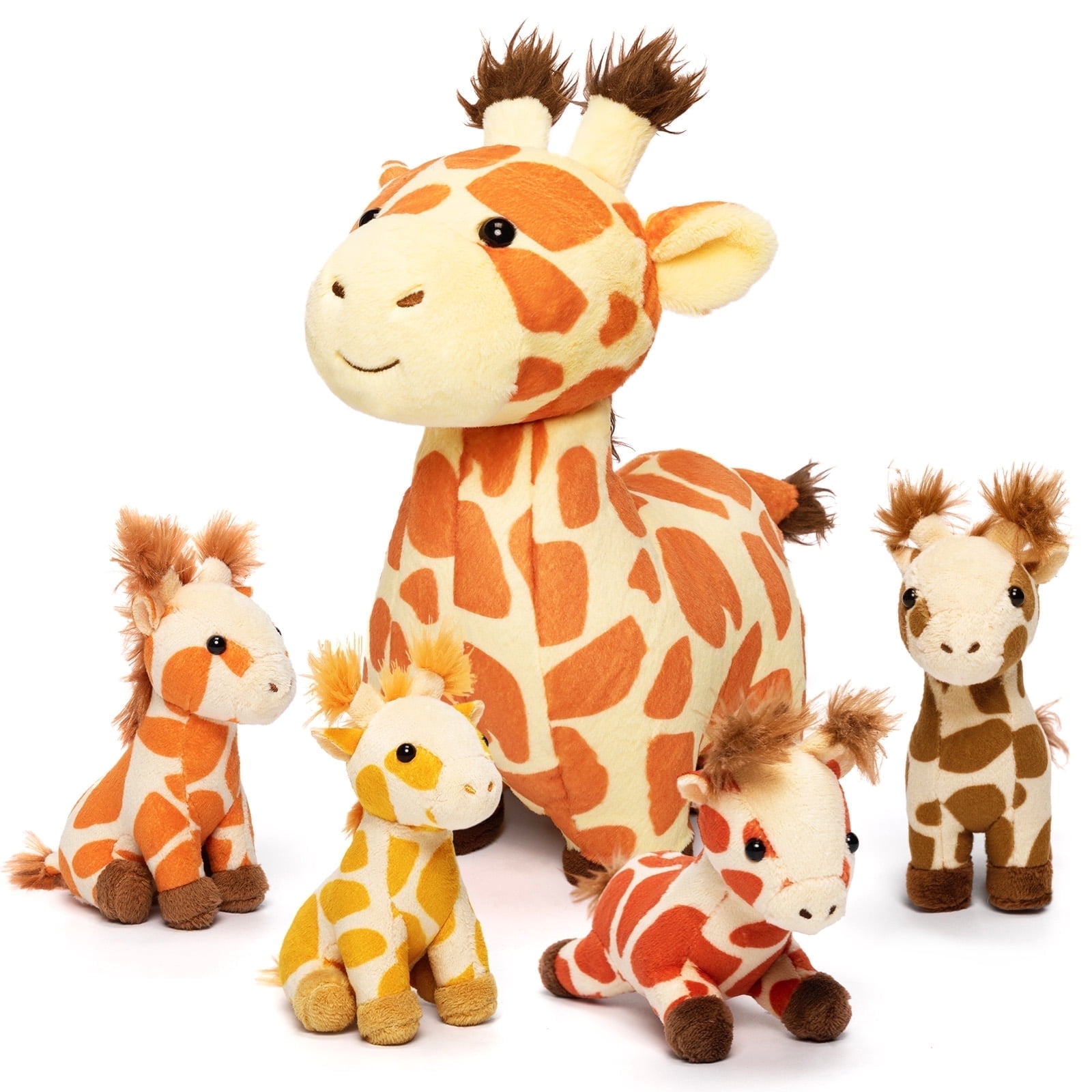 OUOZZZ 12.5" Giraffe Stuffed Animal with 4 Babies inside,5Pcs Giraffe ...