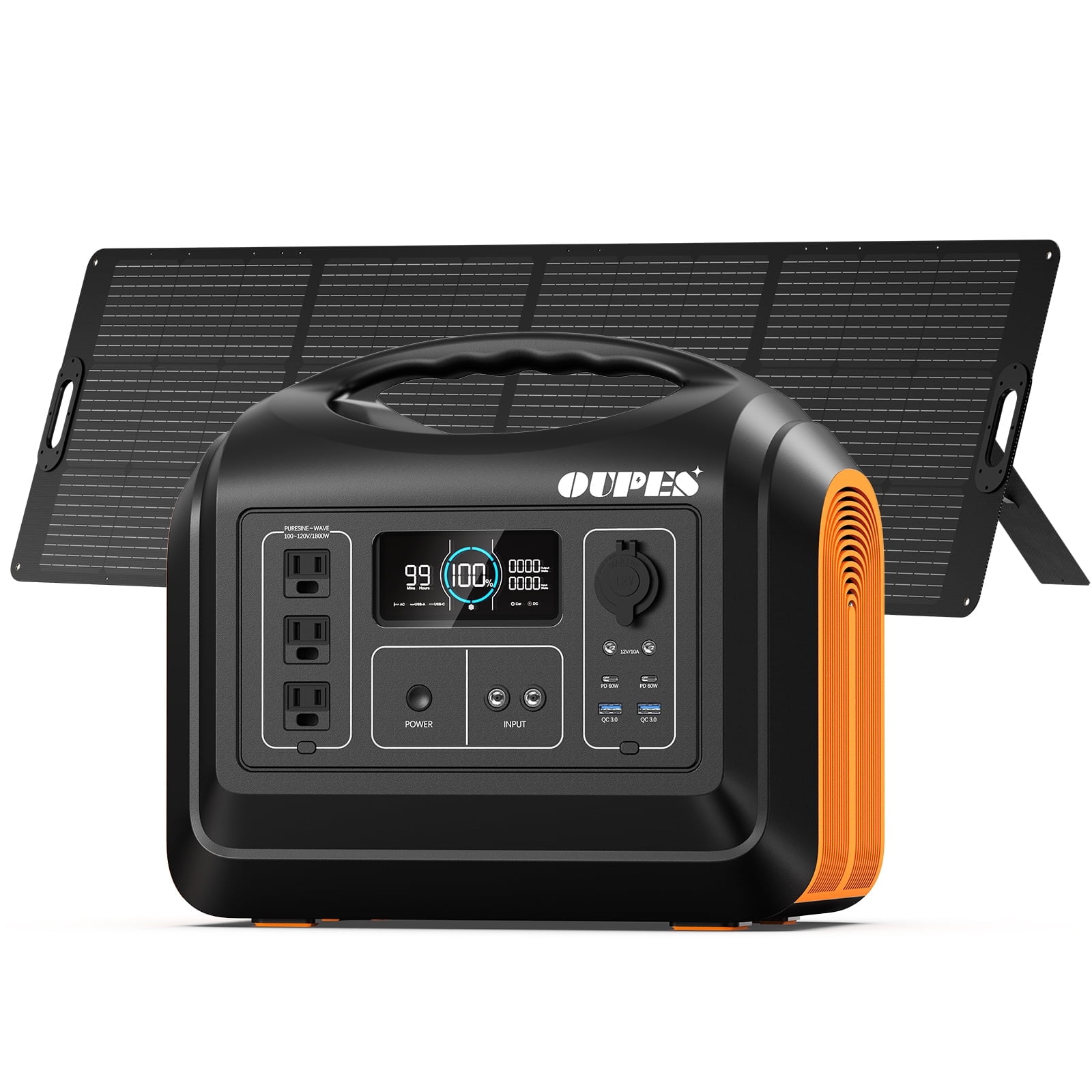 OUPES 1800W Solar Generator, 240W Panels Included,1488Wh Power Station ...