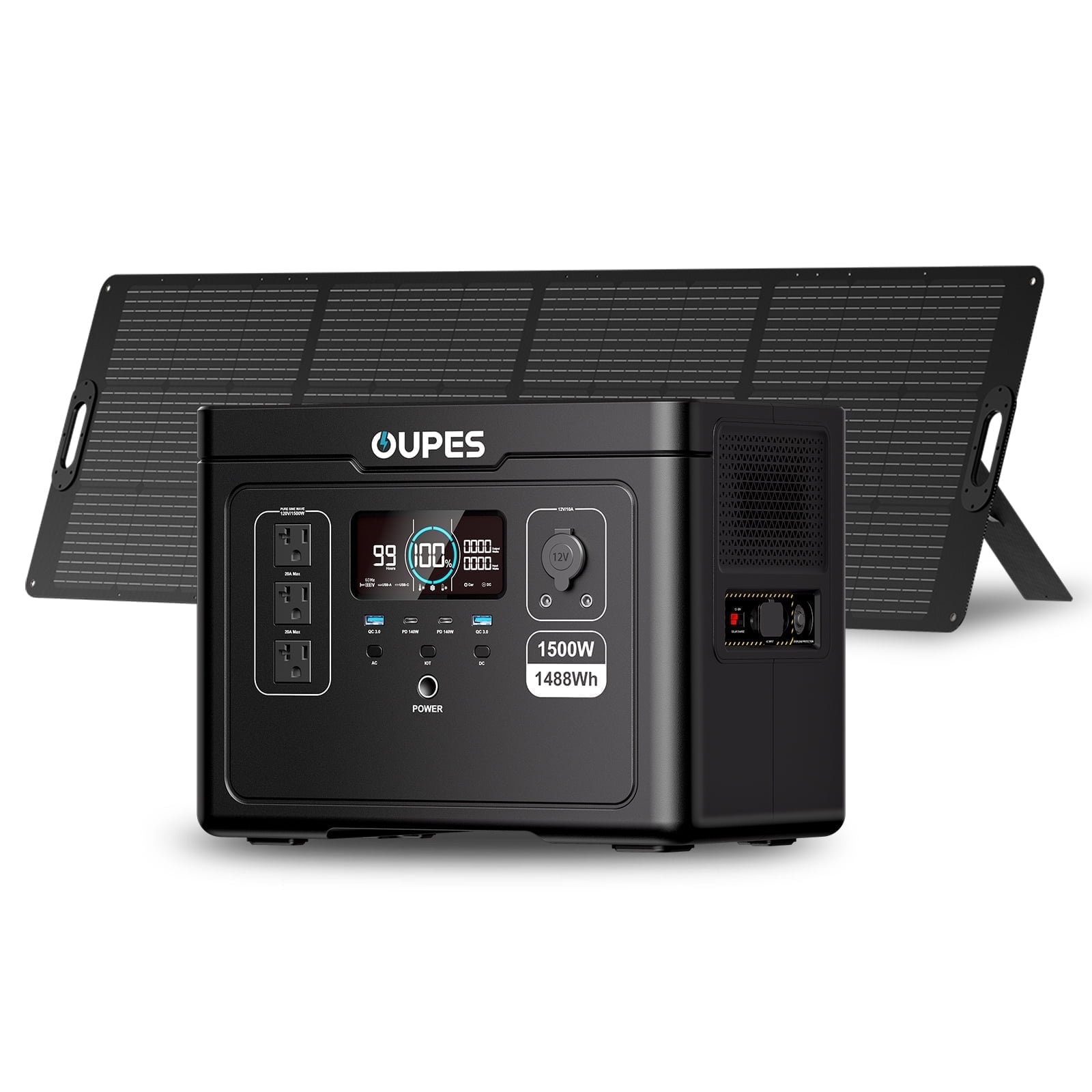 OUPES Exodus 1500 1488Wh/1500W+240W Solar Panel, Solar Generator ...