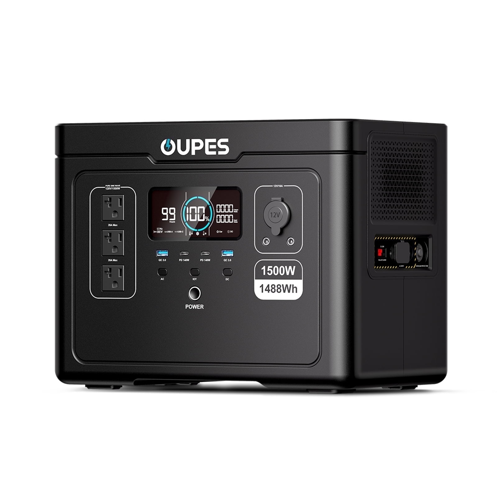 OUPES 1500W, 1488Wh Portable Power Station Exodus 1500, LiFePO4 (LFP ...