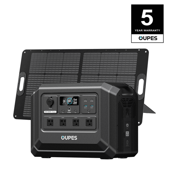 OUPES 1024Wh 1800w Mega 1 Lite Portable Power Station+100W Solar Panel ...