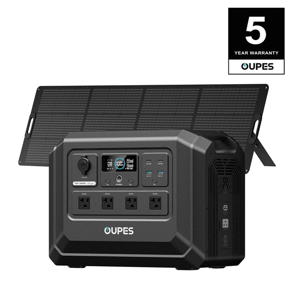 OUPES Mega 1 Portable Power Station 2000W 1024Wh, 240W Solar Panel, 13 ...
