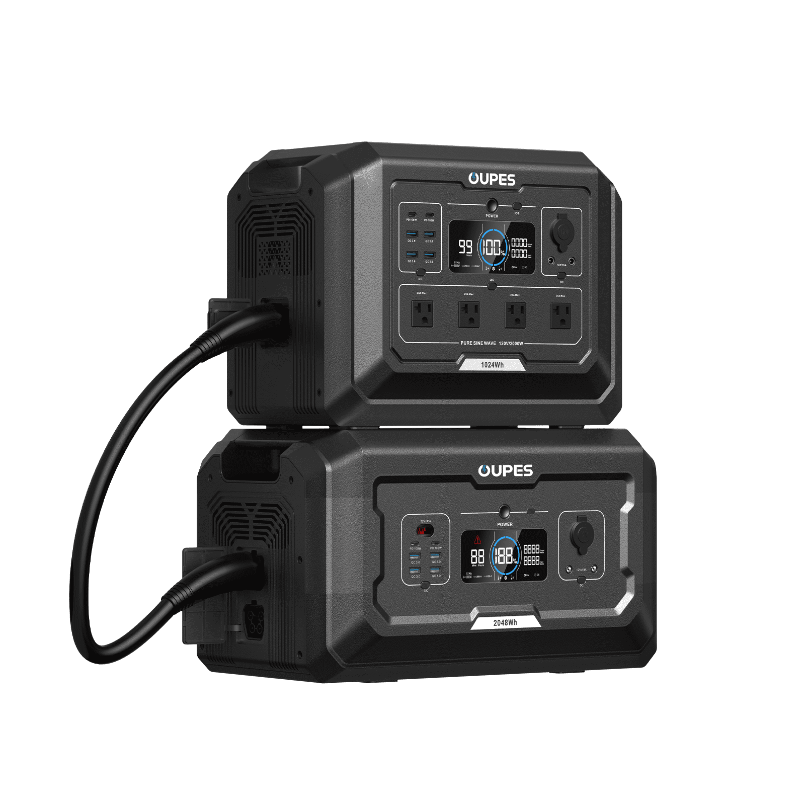 OUPES Mega 1 Portable Power Station 2000W 1024Wh +B2 Battery 3072Wh ...