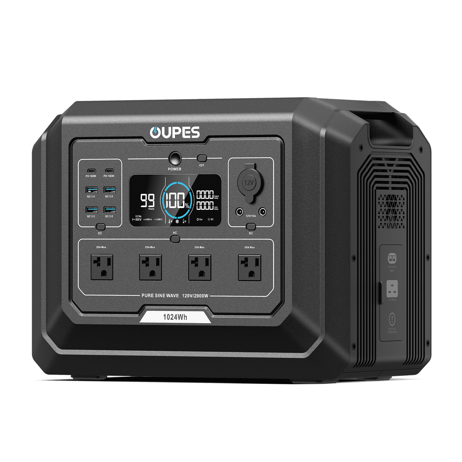 OUPES Mega 1 Portable Power Station 2000W 1024Wh Solar Generator LFP ...