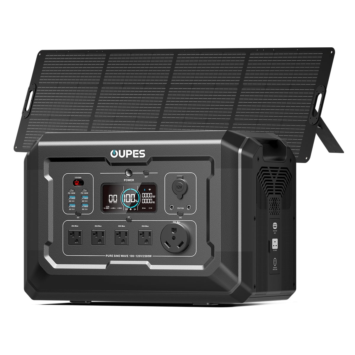 OUPES Mega 2 Power Station 2048Wh & 2400W Portable Solar Generator for ...