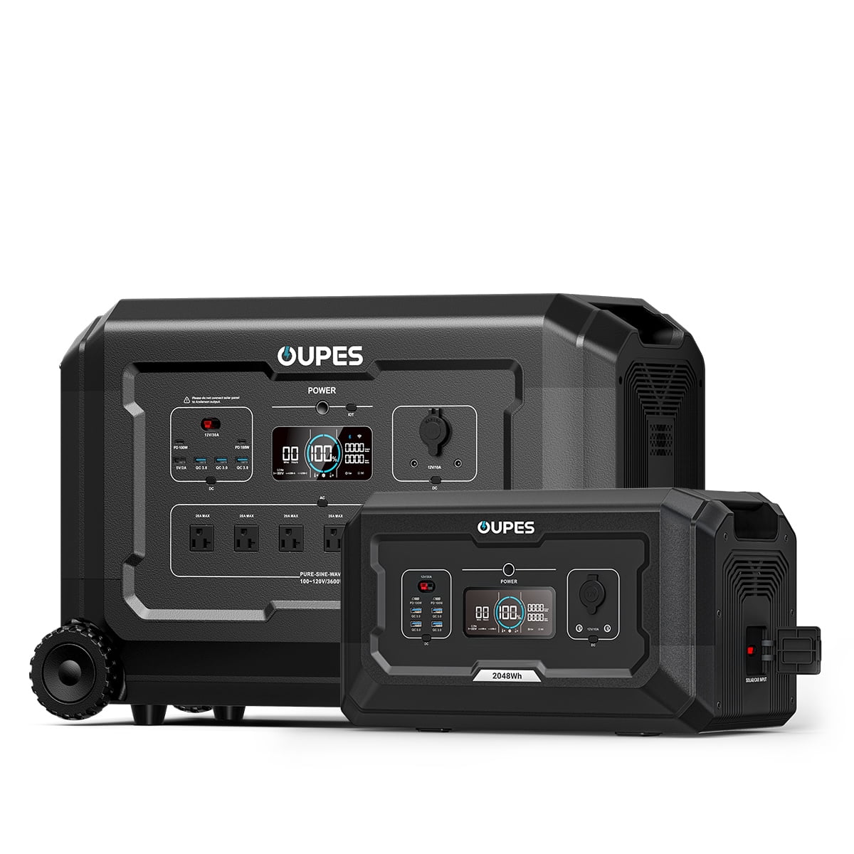 OUPES Mega 3 Portable Power Station 3600W 3072Wh Solar Generator + B2 ...