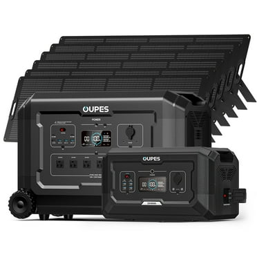 OUPES Mega 2 Portable Power Station 2400W 2048Wh + B2 Battery 4096Wh for Home Backup & Outdoor ...