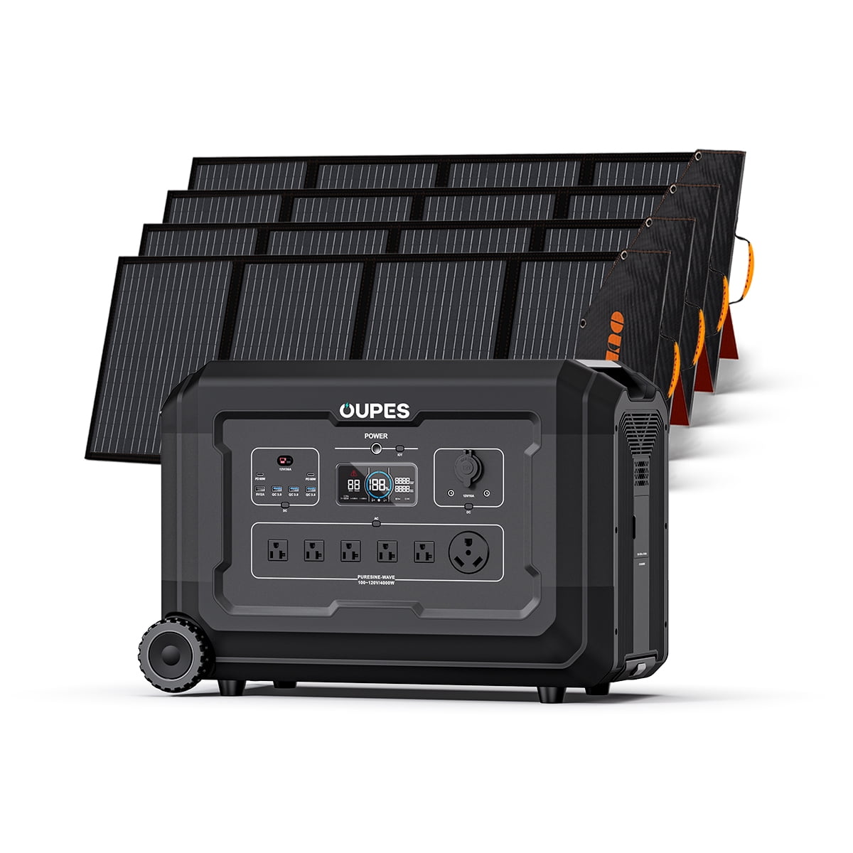 OUPES Mega 3 Solar Generator 3600W, 3072Wh Power Station with 4x240W ...
