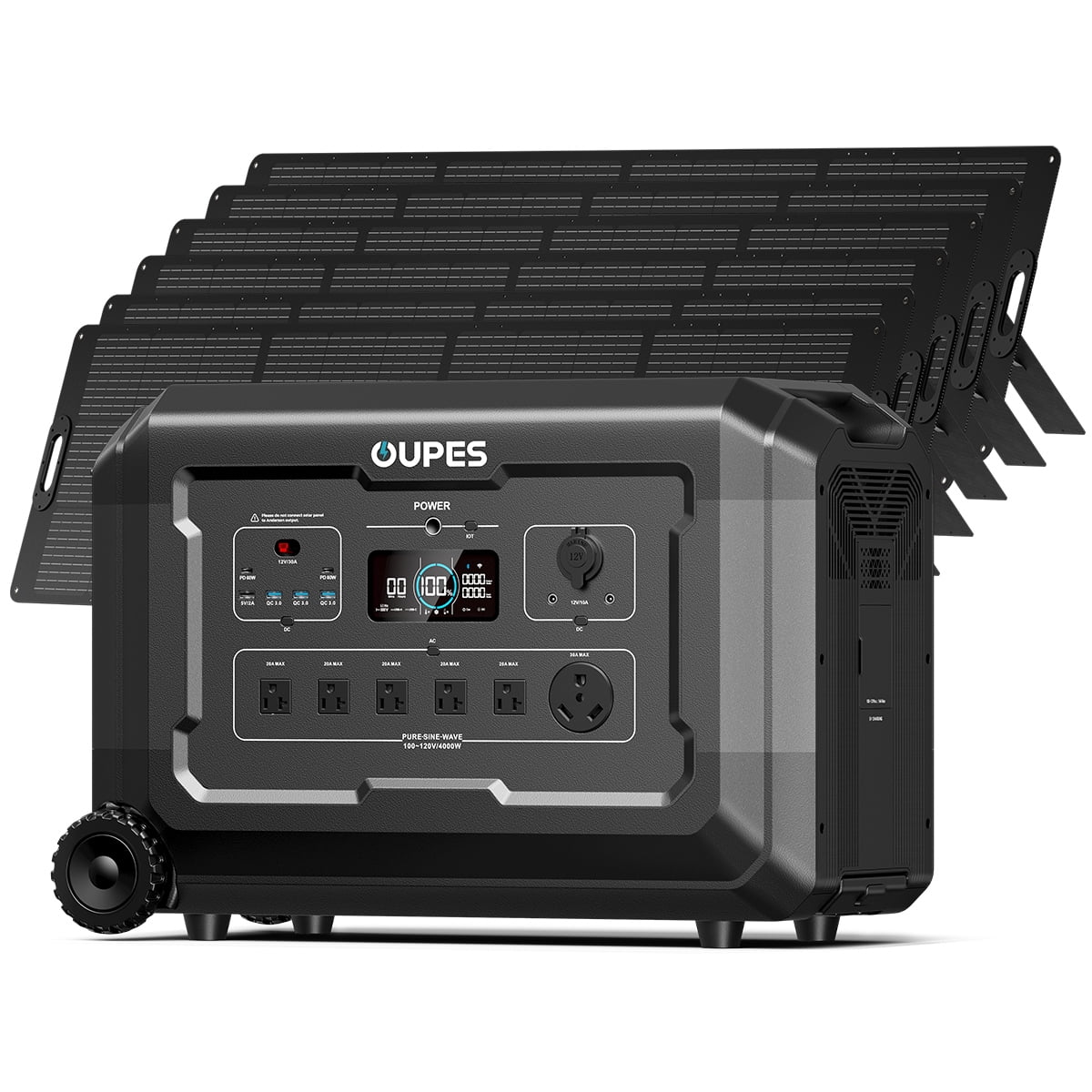 OUPES Mega 5 4000w 5040Wh Power Station RV Solar Generator + 6x240W ...