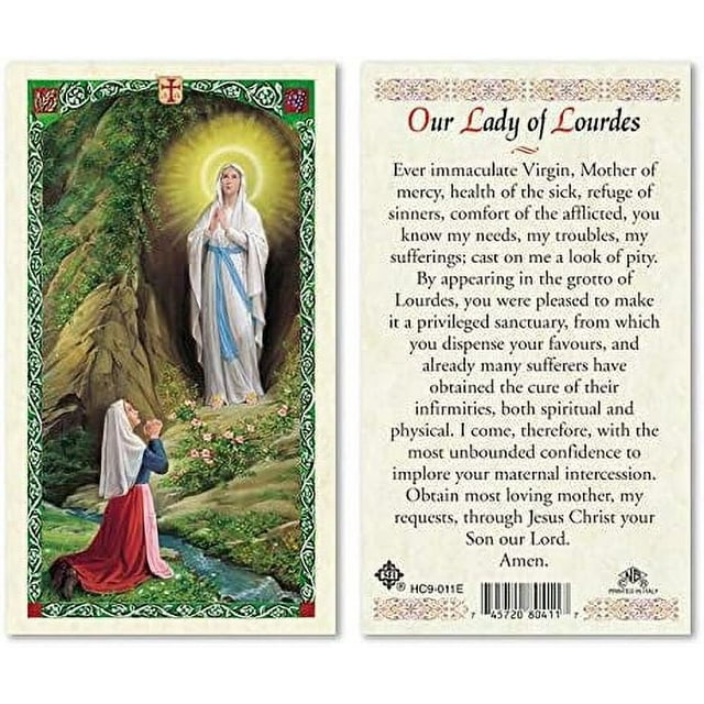 OUR LADY OF LOURDES ENGLISH HOLY CARD LAMINATED PRAYER CARDS - Walmart.com