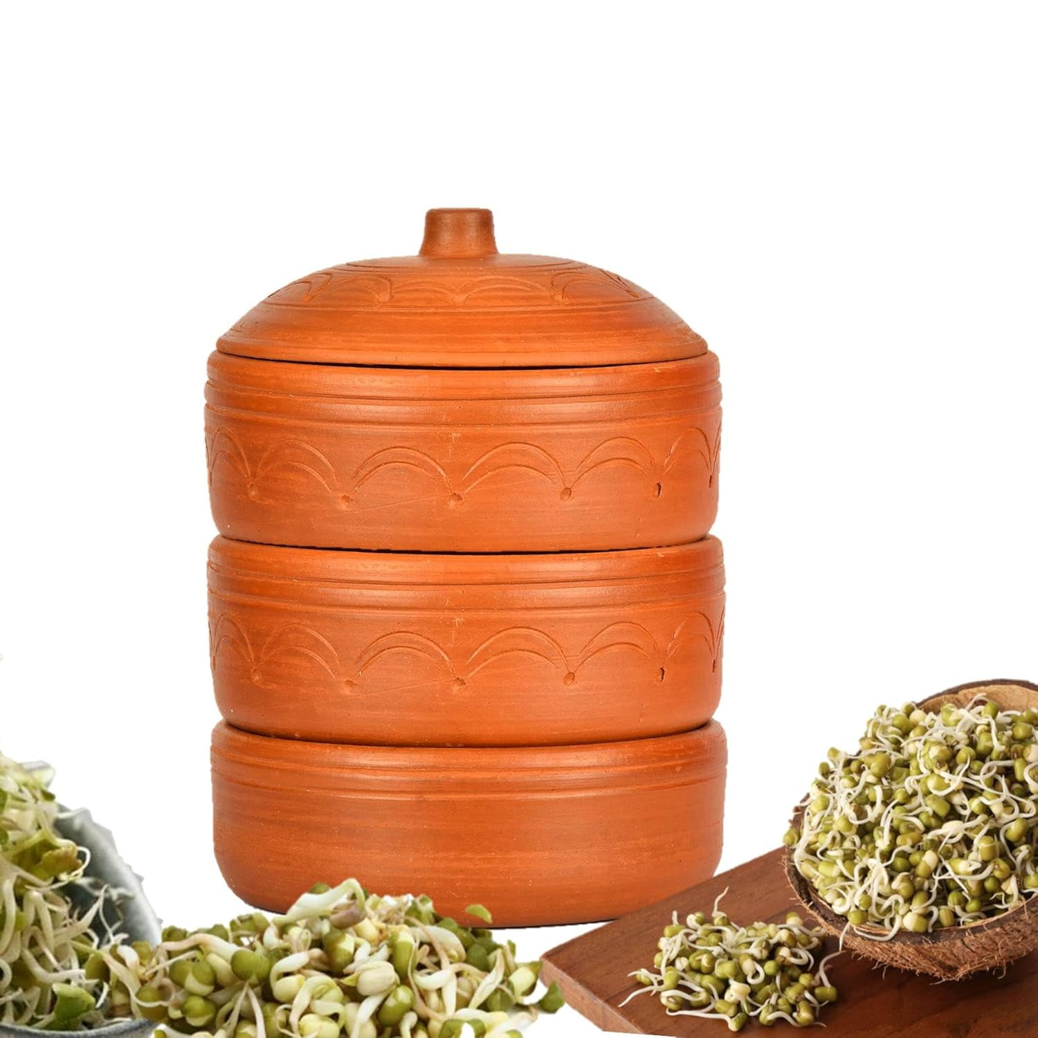 OUR RURAL sprouts maker Sprouts Maker Box Sprouts jar Clay Sprout Maker ...