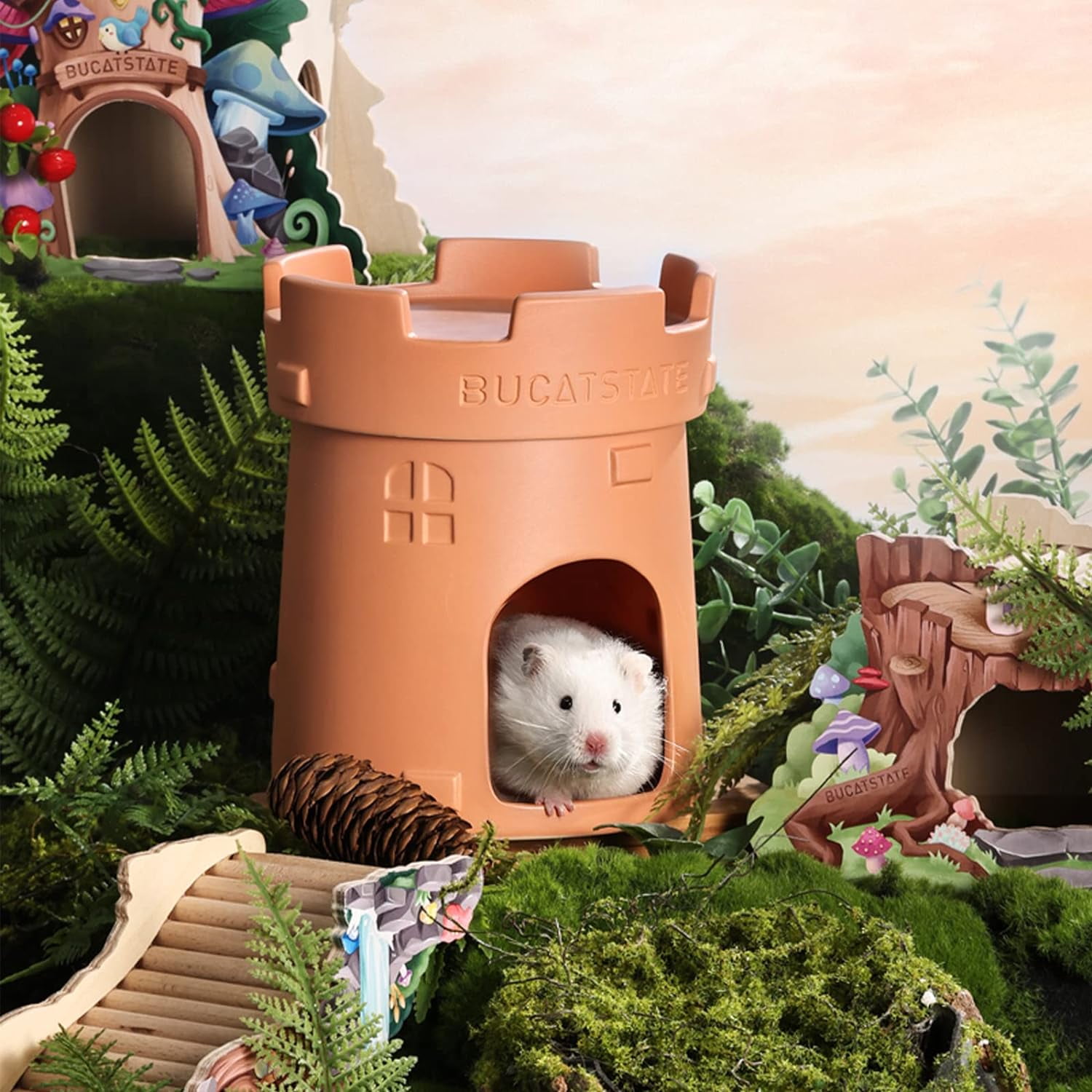 OUSEI Ceramic Nest/Shelter for Hamster & Golden Bear, Cool Down, Summer ...