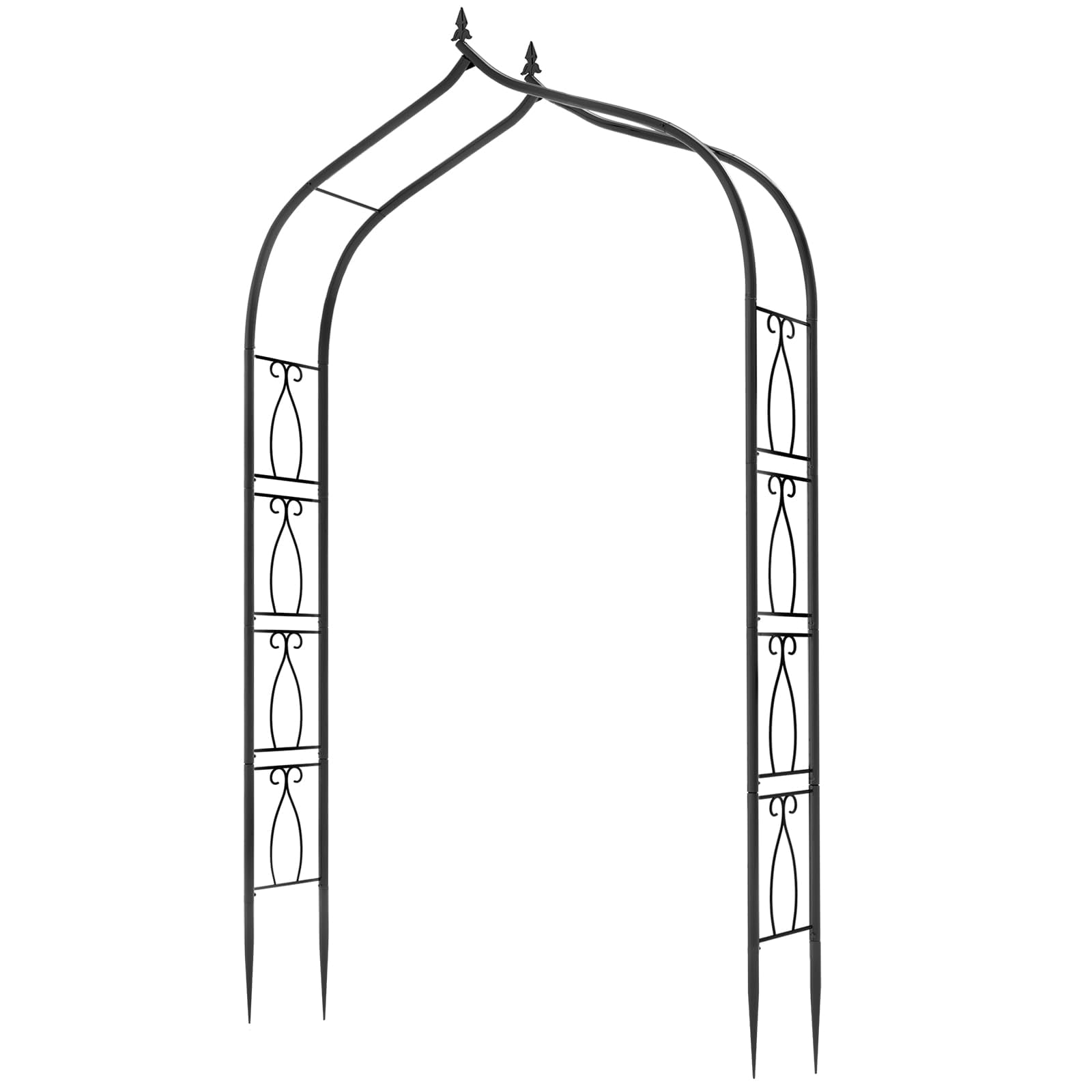 OUSHENG 7FT Garden Arch Trellis, Outdoor Steel Arbor for Climbing ...