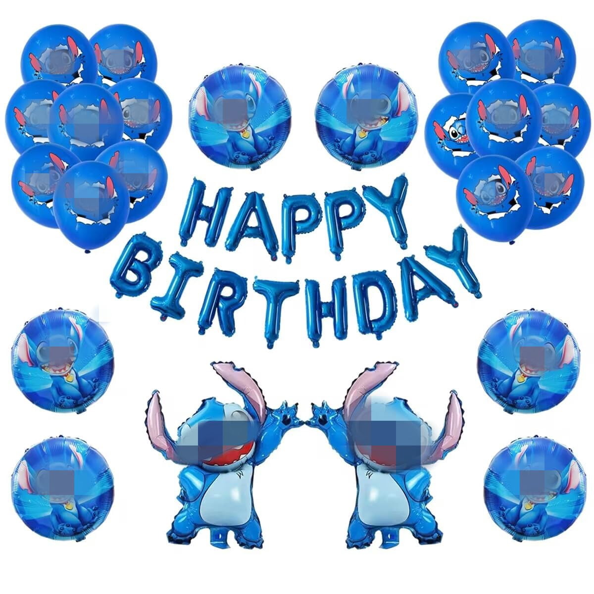 OUSHISS Stitch Party Supplies, Stitch Blue Birthday Decorations Set ...