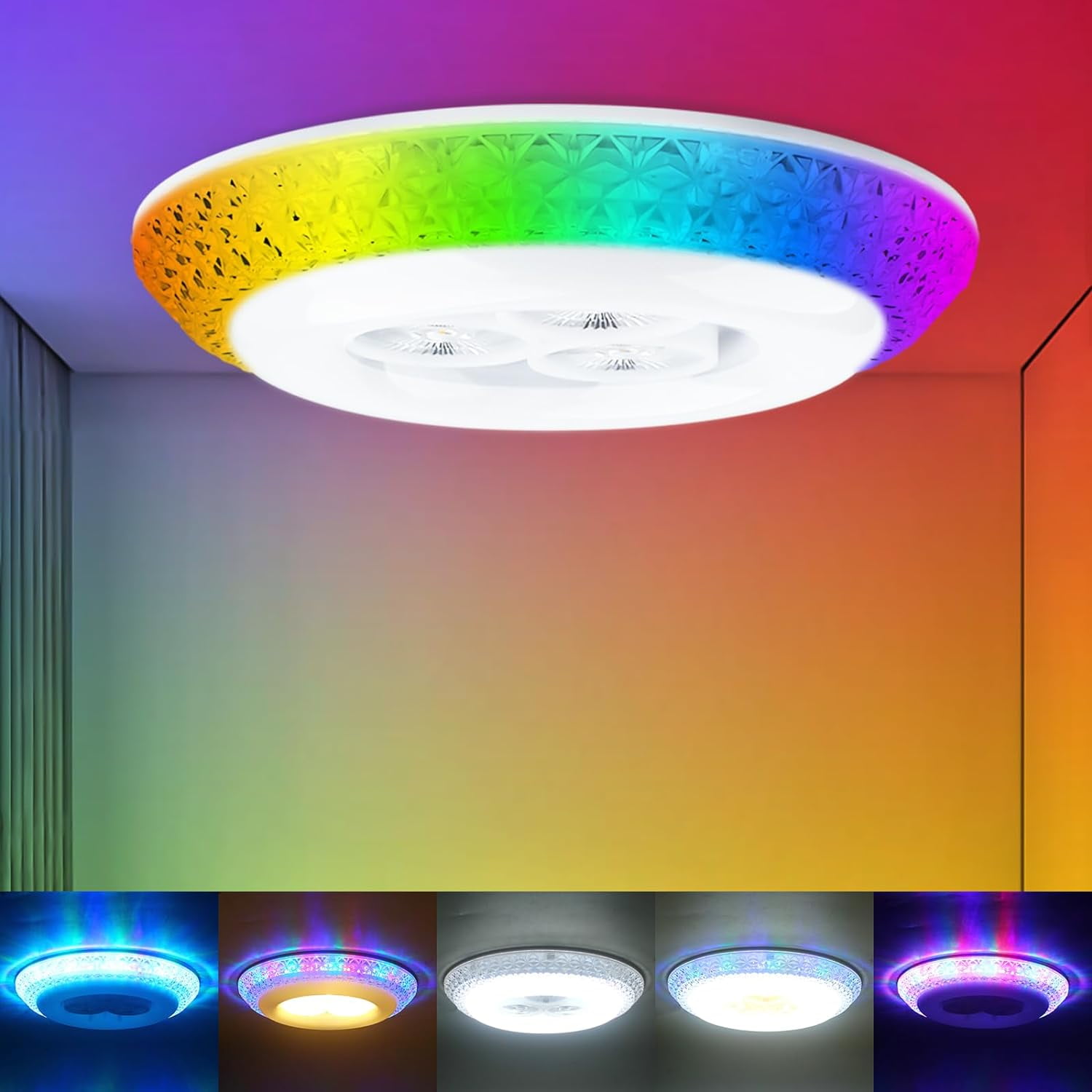 OUSIDE LED Ceiling Light 48W,E27 LED Ceiling Light RGB,LED Lamps ...