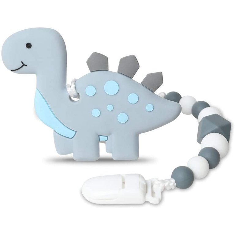 OUSITAI Dinosaur-Shaped Silicone Teether - Dinosaur Baby Teething Toys ...