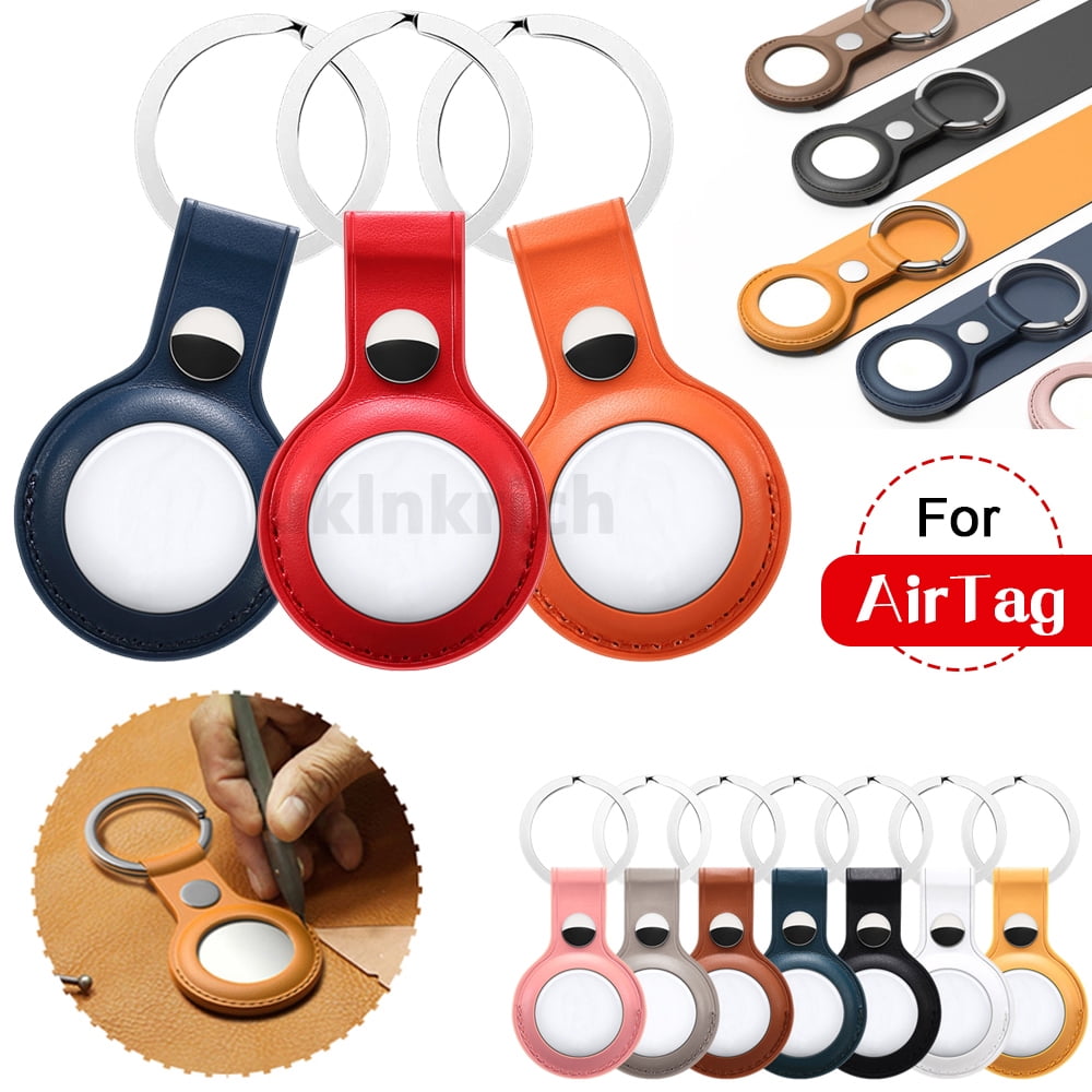 OUSITAI PU Leather Case Cover for AirTags with Keychain, Sleeve Shell ...