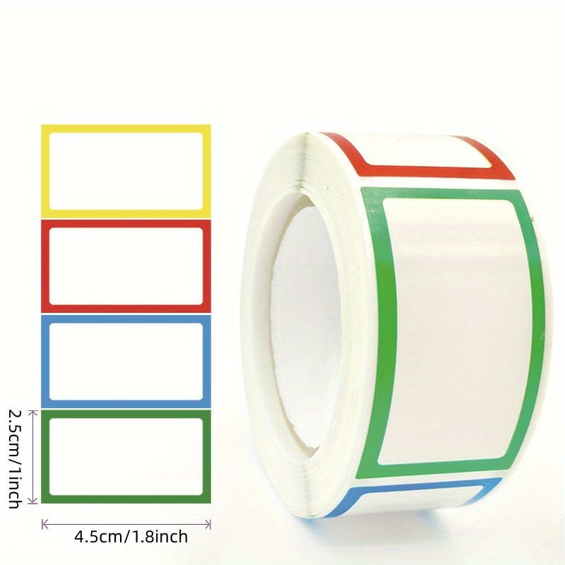 OUSITAID 1 Roll 500pcs Colored Blank Stickers Handwritten Markings Roll ...