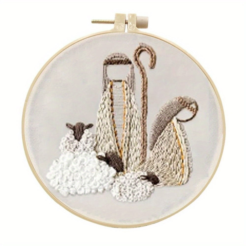 OUSITAID 1 Set Christmas Cross Stitch Nativity Scene Embroidery Kit ...
